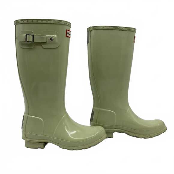 Hunter | Shoes | Hunter Green Tall Rain Boots Kids Rubber Boots Size 4 ...